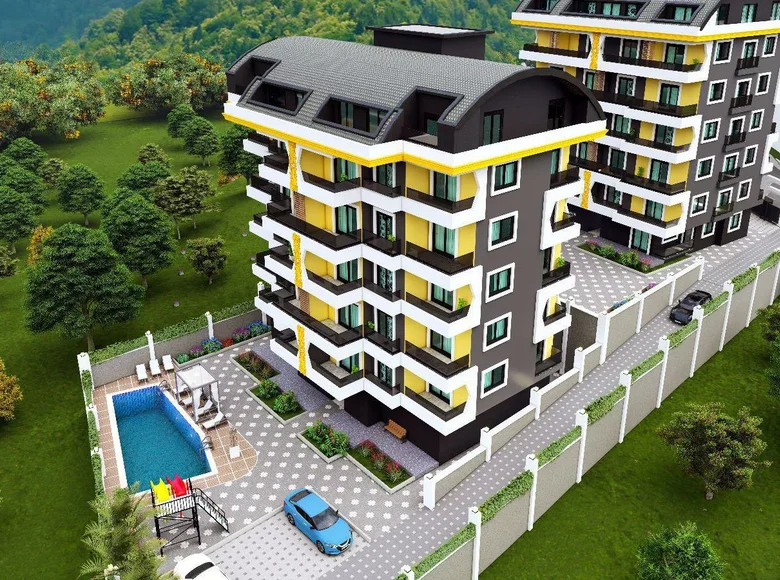 Residential complex Residential complex near the chain stores in a ...